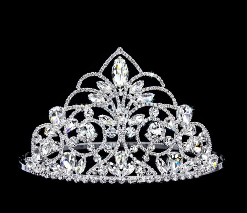 W2 Western Rodeo Rhinestone Cowgirl Hat Crown Tiara 4.25" tall ...