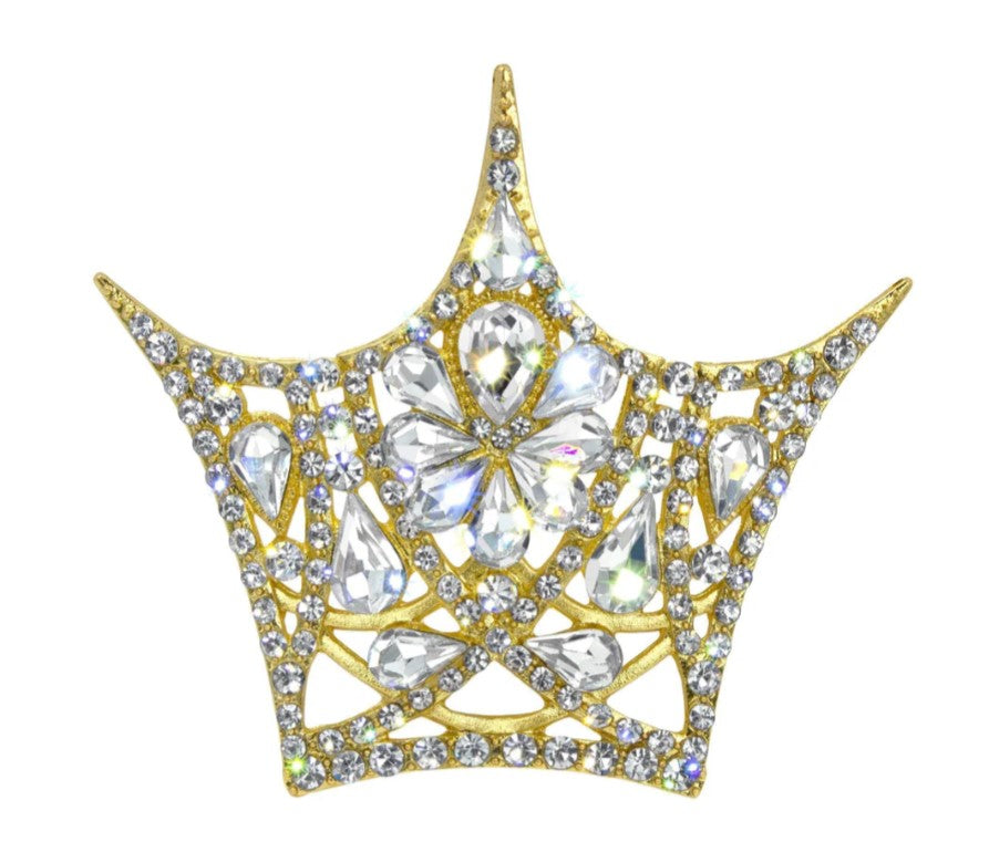 cp-21-gold Stunning Rhinestone Sash Pin Brooch – CustomSashes.com